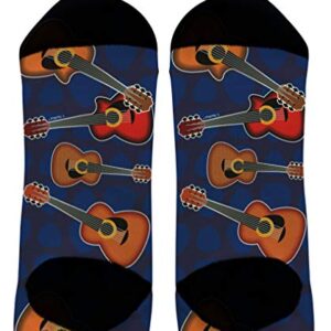 ThisWear Music Accessories Music Themed Socks Guitar Lover Gifts for Musicians 1-Pair Novelty Crew Socks