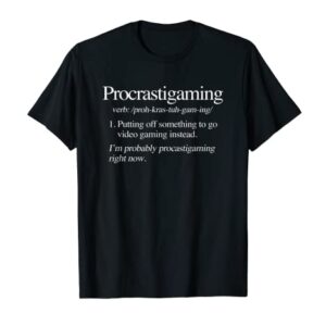 Procrastigaming Definition Funny Gamer Teen Boys Cool Gaming T-Shirt