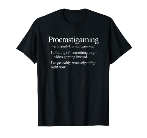 Procrastigaming Definition Funny Gamer Teen Boys Cool Gaming T-Shirt