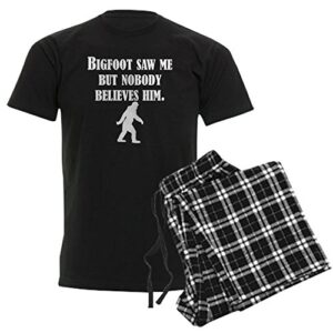 cafepress bigfoot saw me pajamas novelty men’s pajama set, comfortable pj sleepwear with checker pant