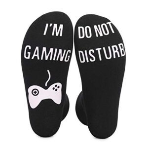 do not disturb i’m gaming socks, gaming sock funny novelty socks teen boys mens gamer kids gifts cotton socks game lovers luminous (ankle-1 pair)