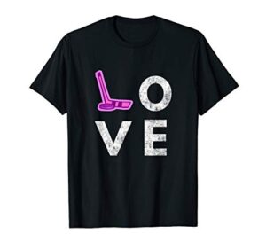 girls love ice hockey fun birthday top gift t-shirt