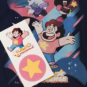 Steven Universe Gems Cartoon Network T Shirt & Stickers (Small) Navy