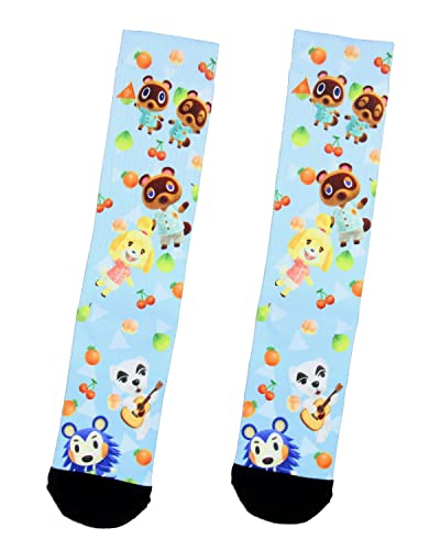 Bioworld Animal Crossing Men's Allover Character Sublimated Adult Crew Socks 1 Pair