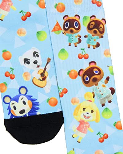 Bioworld Animal Crossing Men's Allover Character Sublimated Adult Crew Socks 1 Pair