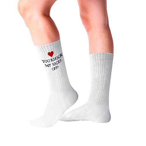 Light Autumn Love Socks with Message - Gift for Women - Novelty Birthday Socks Women's Present - Funny & Sweet Gift for Wife or Girlfriend - You Knock My Socks Off! - Valentine's Day Gift for Her