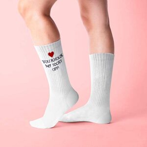 Light Autumn Love Socks with Message - Gift for Women - Novelty Birthday Socks Women's Present - Funny & Sweet Gift for Wife or Girlfriend - You Knock My Socks Off! - Valentine's Day Gift for Her