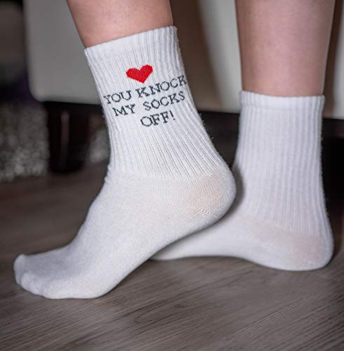 Light Autumn Love Socks with Message - Gift for Women - Novelty Birthday Socks Women's Present - Funny & Sweet Gift for Wife or Girlfriend - You Knock My Socks Off! - Valentine's Day Gift for Her