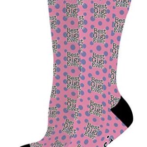 ThisWear Grandmother Gifts Best Gigi Ever Sock for Grandma Clothes Best Gigi Socks 1-Pair Novelty Crew Socks