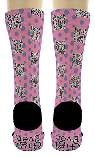 ThisWear Grandmother Gifts Best Gigi Ever Sock for Grandma Clothes Best Gigi Socks 1-Pair Novelty Crew Socks