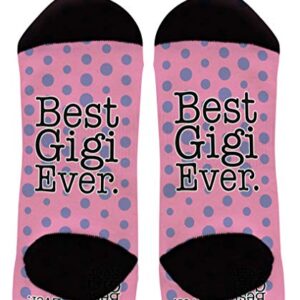 ThisWear Grandmother Gifts Best Gigi Ever Sock for Grandma Clothes Best Gigi Socks 1-Pair Novelty Crew Socks