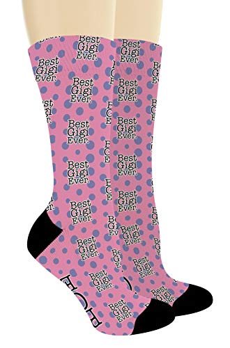 ThisWear Grandmother Gifts Best Gigi Ever Sock for Grandma Clothes Best Gigi Socks 1-Pair Novelty Crew Socks