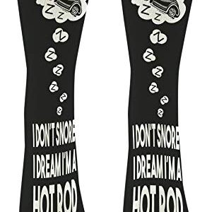 ThisWear Hot Rod Lover Gifts I Don't Snore I Dream I'm a Hot Rod Novelty Gifts 1-Pair Novelty Crew Socks