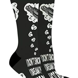 ThisWear Hot Rod Lover Gifts I Don't Snore I Dream I'm a Hot Rod Novelty Gifts 1-Pair Novelty Crew Socks