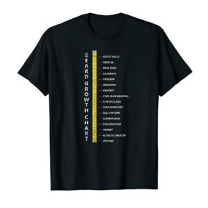 Mens Beard Length Growth Chart Ruler - How long is your beard? T-Shirt