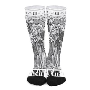 tarot card death socks for women socks for men crew socks for boys mid socks for girls stocking stuffers for teens casual athletic sport dress socks