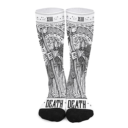 Tarot Card Death Socks for Women Socks for Men Crew Socks for Boys Mid Socks for Girls Stocking Stuffers for Teens Casual Athletic Sport Dress Socks