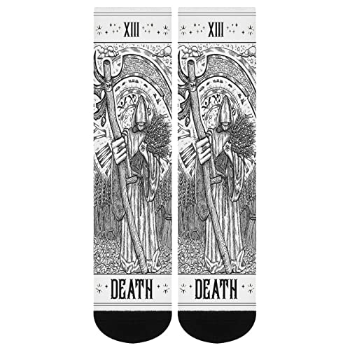 Tarot Card Death Socks for Women Socks for Men Crew Socks for Boys Mid Socks for Girls Stocking Stuffers for Teens Casual Athletic Sport Dress Socks