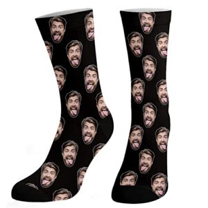 dreamdecor custom funny socks with photo novelty face crew socks personalized funny gifts for men women kids