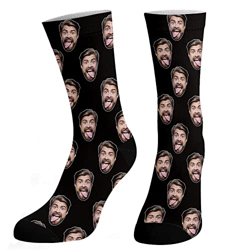 Dreamdecor Custom Funny Socks with Photo Novelty Face Crew Socks Personalized Funny Gifts for Men Women Kids