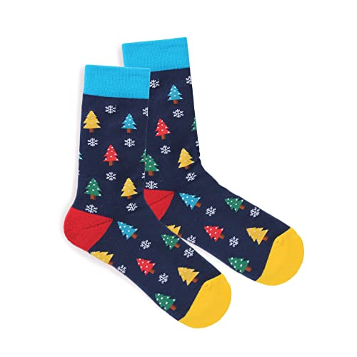 Knapfold Christmas Cushioned Socks For Men and Women, Fun Novelty Crew, Christmas Tree