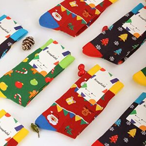 Knapfold Christmas Cushioned Socks For Men and Women, Fun Novelty Crew, Christmas Tree