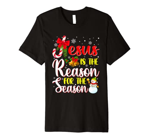 Christian Jesus The Reason Christmas Stocking Stuffer Gifts Premium T-Shirt