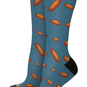 Disc Golf Themed Gifts Disc Golf Course Themed 1-Pair Novelty Crew Socks