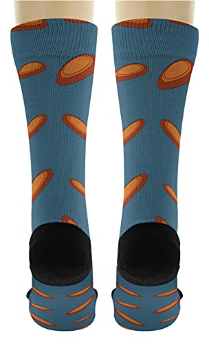 Disc Golf Themed Gifts Disc Golf Course Themed 1-Pair Novelty Crew Socks