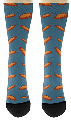 Disc Golf Themed Gifts Disc Golf Course Themed 1-Pair Novelty Crew Socks