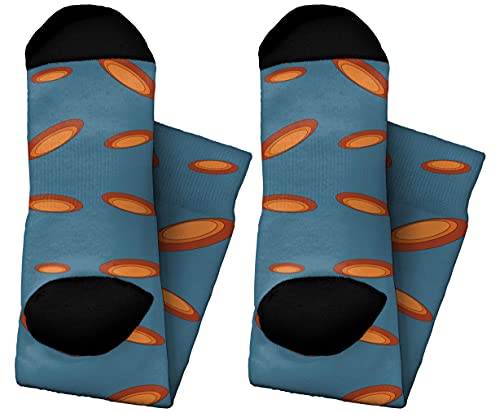 Disc Golf Themed Gifts Disc Golf Course Themed 1-Pair Novelty Crew Socks