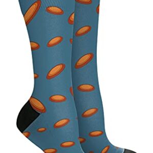 Disc Golf Themed Gifts Disc Golf Course Themed 1-Pair Novelty Crew Socks