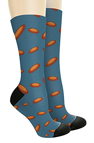 Disc Golf Themed Gifts Disc Golf Course Themed 1-Pair Novelty Crew Socks