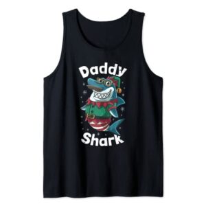 Matching Daddy Shark Christmas Stocking Stuffer Gift For Men Tank Top