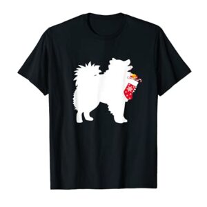 American Eskimo Christmas Stocking Stuffer Dog T-Shirt