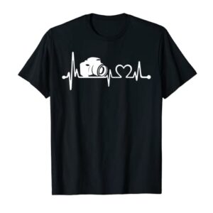 Camera Photography Heartbeat T-Shirt