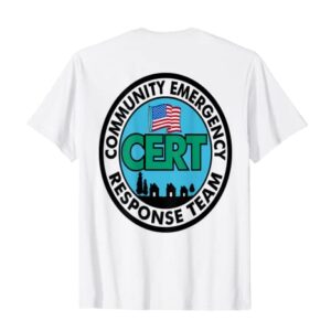 CERT Community Emergency Response Team Black Letters Back