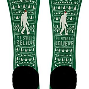 Holiday Socks I Still Believe Bigfoot Socks Sasquatch Christmas Clothes 1-Pair Novelty Crew Socks