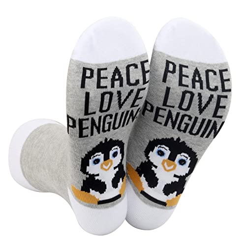 WZMPA Penguin Novelty Socks Ocean Penguin Lover Gift Peace Love Penguins Socks Penguin Series Merchandise (Peace Penguins)