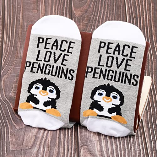 WZMPA Penguin Novelty Socks Ocean Penguin Lover Gift Peace Love Penguins Socks Penguin Series Merchandise (Peace Penguins)