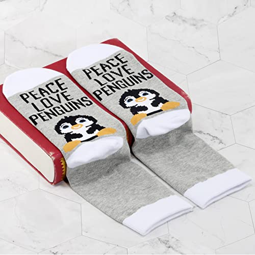 WZMPA Penguin Novelty Socks Ocean Penguin Lover Gift Peace Love Penguins Socks Penguin Series Merchandise (Peace Penguins)