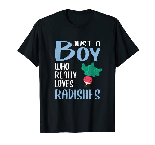 Mens Radishes Gift Just A Boy Who Really Loves Radishes T-Shirt