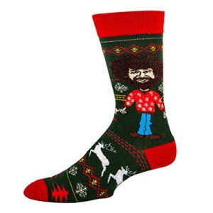 Men's Novelty Crew Exclusive Socks for Bob Ross, Oooh Yeah Funny Socks, Christmas Socks, Dress Cotton Socks, Size 8-13