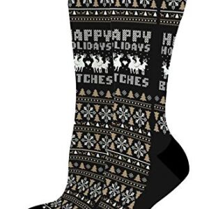 Fun Holiday Socks Happy Holidays Humping Reindeer Socks Christmas Clothes 1-Pair Novelty Crew Socks