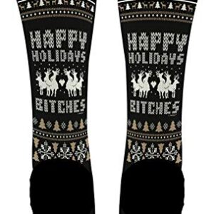 Fun Holiday Socks Happy Holidays Humping Reindeer Socks Christmas Clothes 1-Pair Novelty Crew Socks