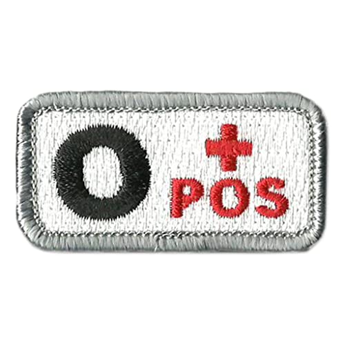 Tactical Blood Type Patches -"Type O Positive" - 2"x1" (Red & White)