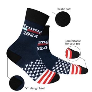 Rhuyoshn Trump 2024 Socks, 2 Pack Men Women Novelty Cotton Crew Socks