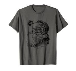 vintage santa claus sketch illustrator red christmas design t-shirt