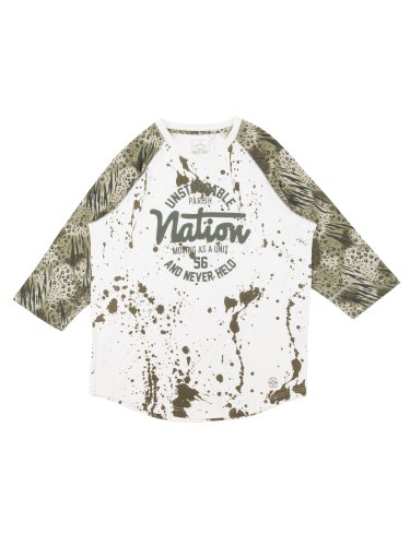 PARISH NATION Mens Giraffe Raglan Olive 3XL