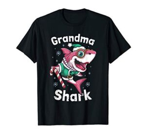 matching grandma shark christmas stocking stuffer gift t-shirt